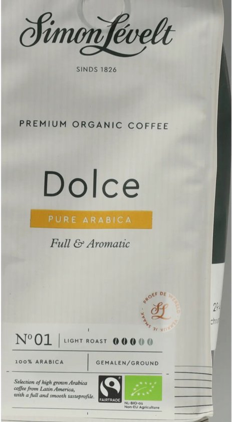 Simon Levelt Koffie Organico Dolce - 3 x 250 gr - Voordeelverpakking | bol