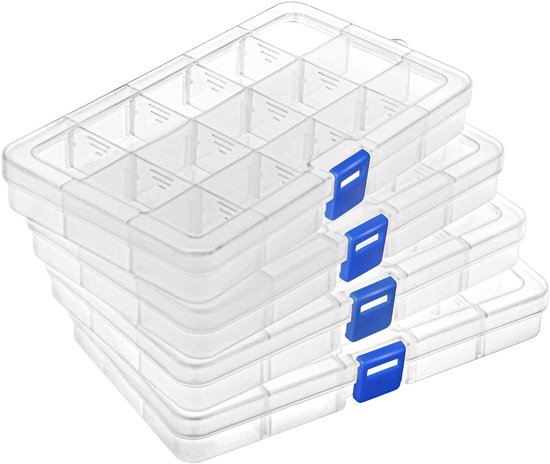 Plastic sorteerdozen met 15 vakken - perfect voor kleine onderdelen - 4 ...