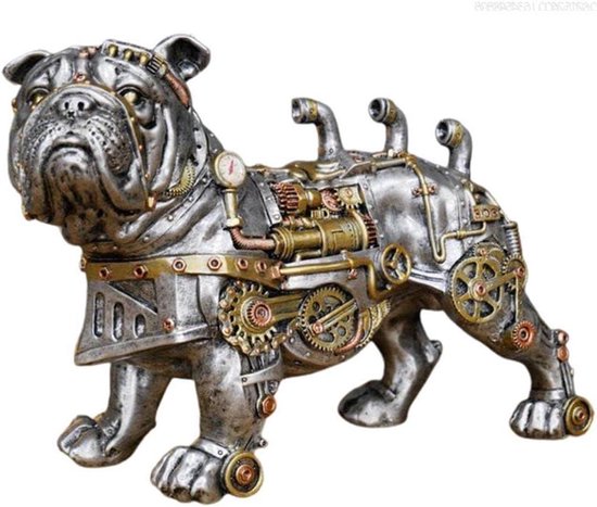 Zeynomax - Industrieel Design Punk Hond Beeldje - Steampunk Bulldog ...