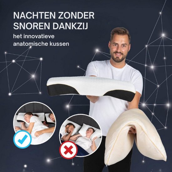WNHB® Anti Snurk Kussen – Ergonomisch Apneu Kussen – Kussen Tegen ...