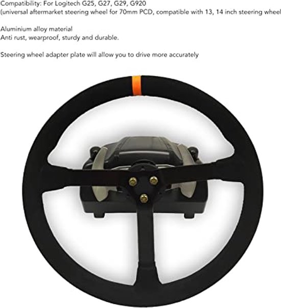 Steering Wheel Adapter Plate, 70mm Aluminum 6 Hole Steering Hub Adapter ...