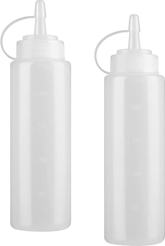 Crrynuo knijpflessen met doppen-2-pack- plastic kruidenflessen-500 ml ...