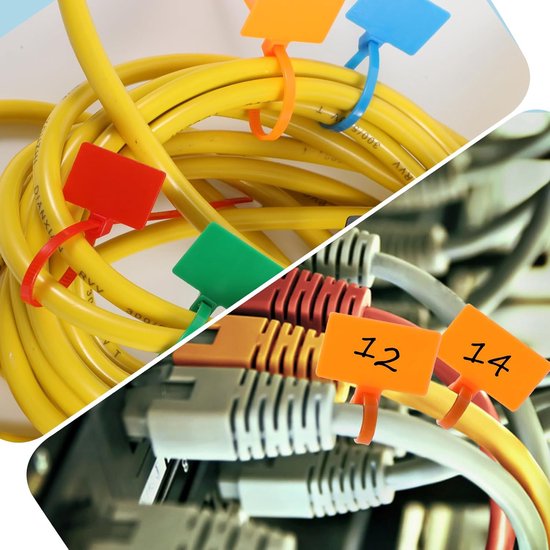 200 Stuks - Kabel Labels - Veelkleurige Labeldraadbinders - Gekleurde ...