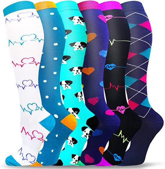 Koperen compressiekousen voor mannen en vrouwen (6 paar) - Optimale ...