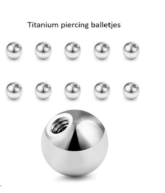 Lev Sieraden 1.6 x 6 mm piercing balletjes gemaakt van Titanium 10 piercing balletjes... | bol