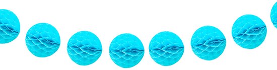 Slinger | Baby shower | blauw | 2.5 meter | 8 pompoms | doorsnede ca ...