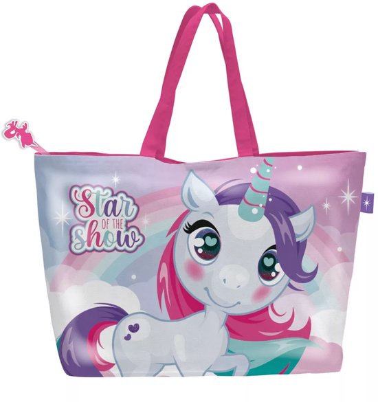 Unicorn Sparkle strandtas 48 cm, Unicorn strandtas, strandtas, kindertas, unicorn | bol