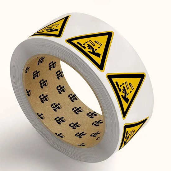 Bijtende stoffen waarschuwingsstickers op rol - W023 - 20 cm - 106 ...