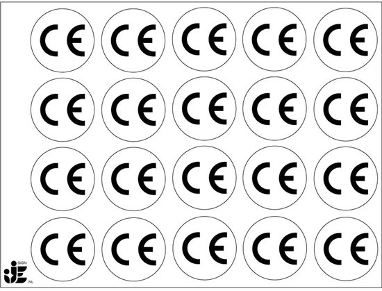 CE stickers op vel - wit zwart - 3 cm - 20 stickers per vel | bol