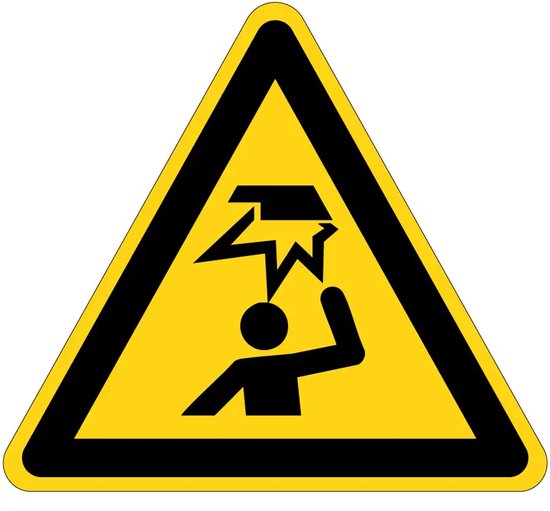 Stootgevaar waarschuwingssticker - W020 - 40 cm | bol