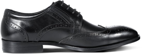 Allthemen Heren Puntige Neus Lage Oxford Schoenen -Volgraan Leer -Zwart ...