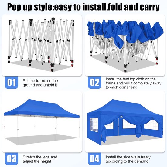 Partytent – Tent – Overkapping – Tuinkamer – Feesttent – 3×6 Meter ...