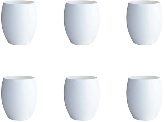 Aulica Set van 6 Witte Lage Waterglazen – Acryl | bol
