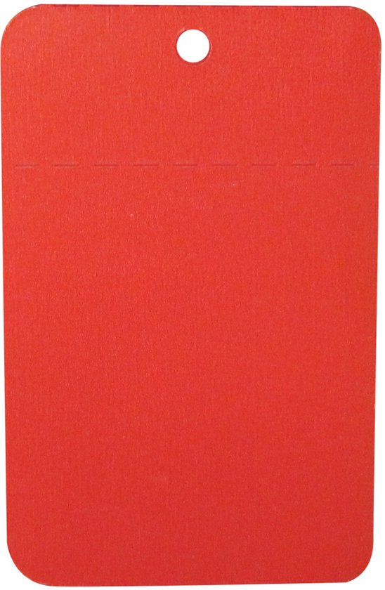 Étiquette volante 60x40mm rouge non imprimée avec perforation ...