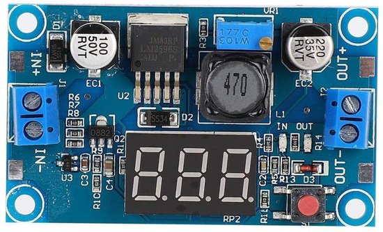 DC-DC Buck Converter met LED voltmeter - Spanningsregelaar voor 4 ~ 40 ...