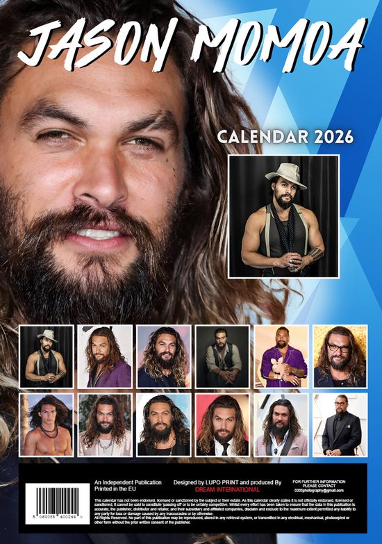 Jason Momoa Kalender 2026 A3 | bol