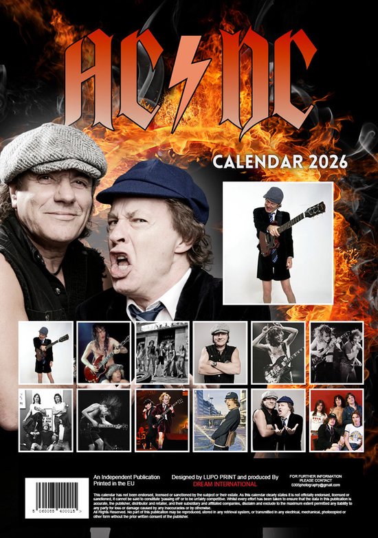 AC / DC Kalender 2026 A3 | bol