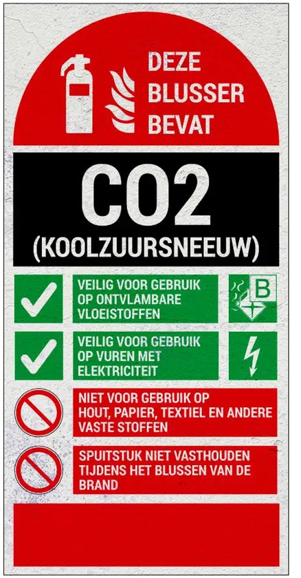 Deze blusser bevat CO2 bord - Sign Again - 30 x 15 cm | bol