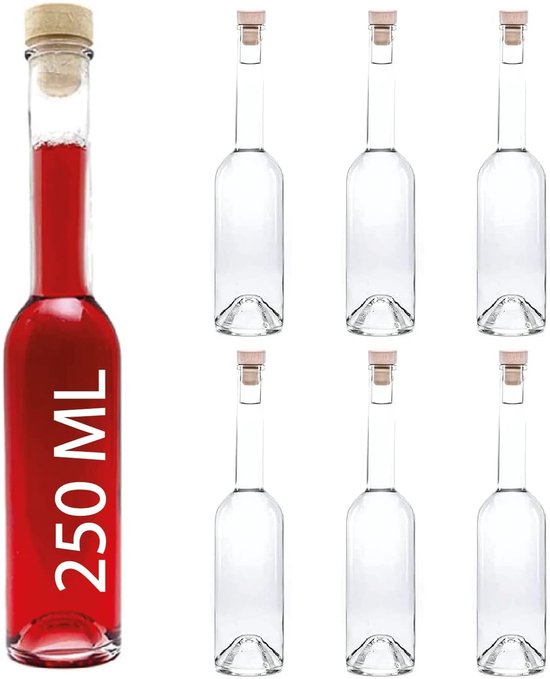 Glazen fles voor zelf vullen - vaatwasmachinebestendig - 1 stuk - 200 ...