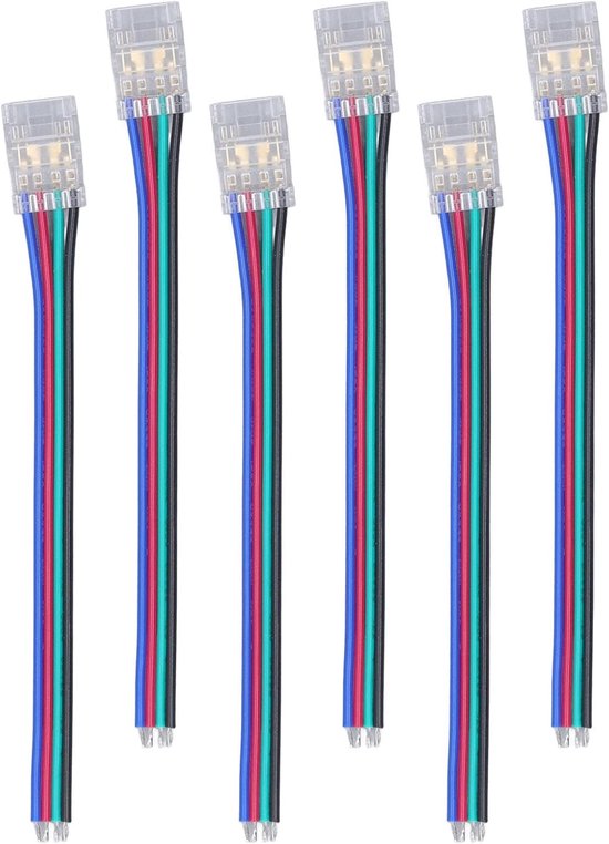 10pcs Led Light Strip Connectors 4Pin 10mm RGB Strong Pc Cob Led Strip ...
