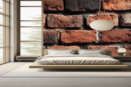 Vliesbehang Fotobehang - Rustic Red Brick Wall Mural - 250x250 ...