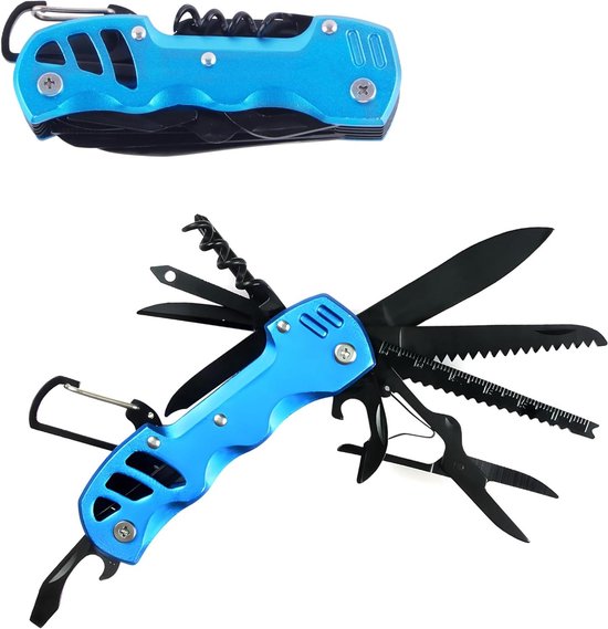 Multitool 12-in-1 zakmes met tang en zaag - Opvouwbaar gereedschap voor ...
