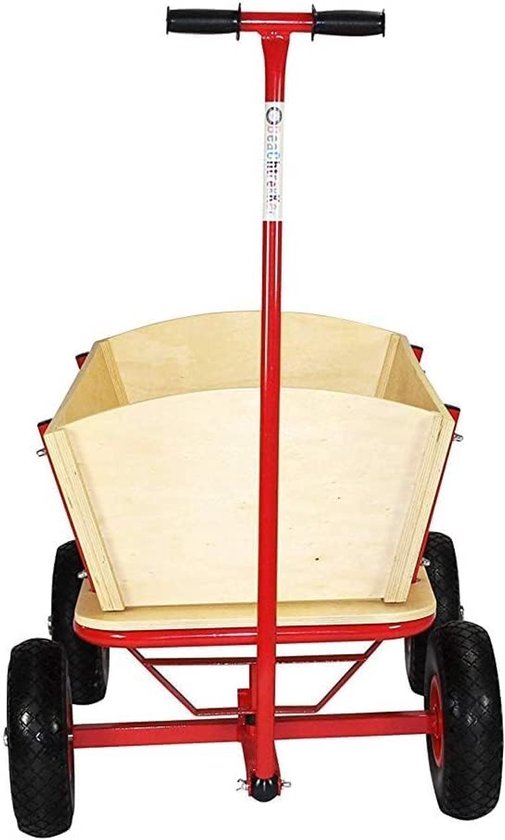 Houten Bolderkar - Handwagen voor Buitengebruik - Natuurkleur - Hout | bol