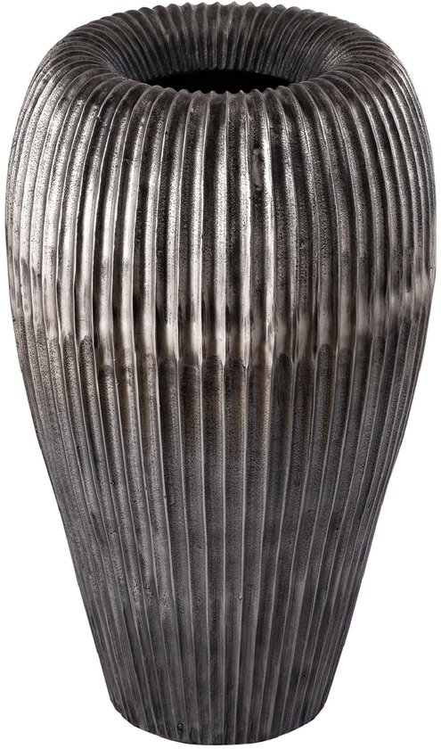 PTMD Bloempot Russel - 35x32x63 cm - Aluminium - Zilver | bol