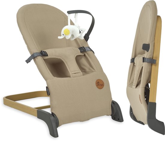 Brendan Baby Care® Wipstoel – Ergonomisch & Opvouwbaar – Beige Katoen ...