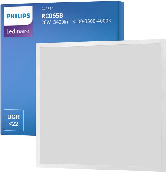 Philips Ledinaire RC065B LED Panel - 28W 3400lm - 60x60cm | bol