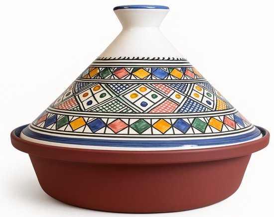 Tajine Cuilina 30 cm – Design marocain peint à la main – Mosaïque ...