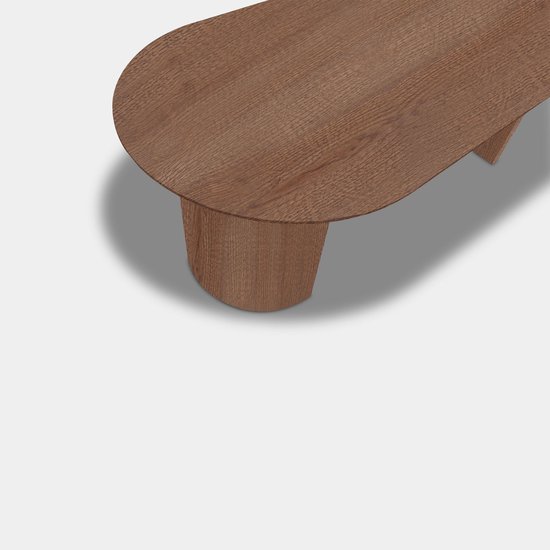 Tafel Plat Ovaal Eikenhout - Half Rond - Cinnamon | bol