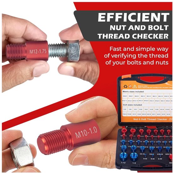 44 Piece Nut en Bolt Thread Control Set - 23 Inch en 21 Metric Sizes ...