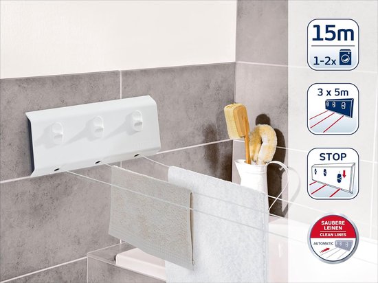 Uitschuifbare waslijn - Roldrooglijn - Waslijn uittrekbaar ...