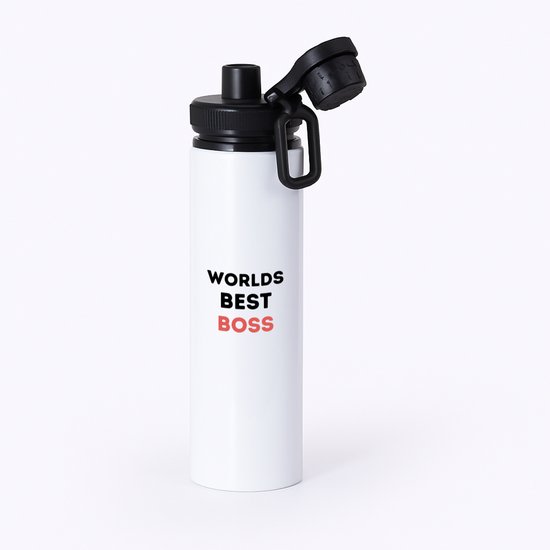 Hacebo® - worlds best boss waterfles met draaidop zwart - Baas - de ...