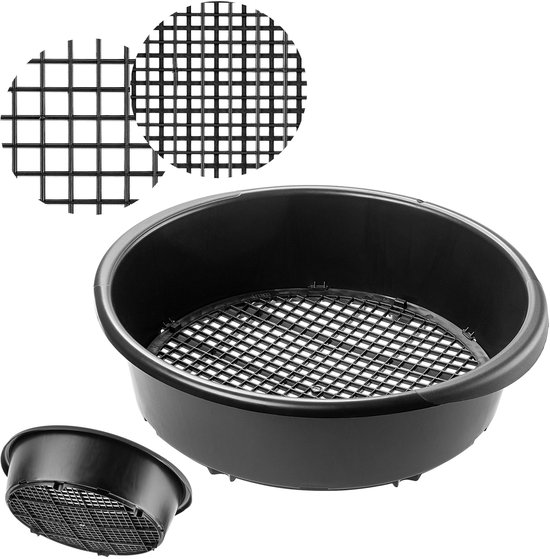 KADAX Regelbare tuinzeef van kunststof, ronde kunststof zeef voor zand ...