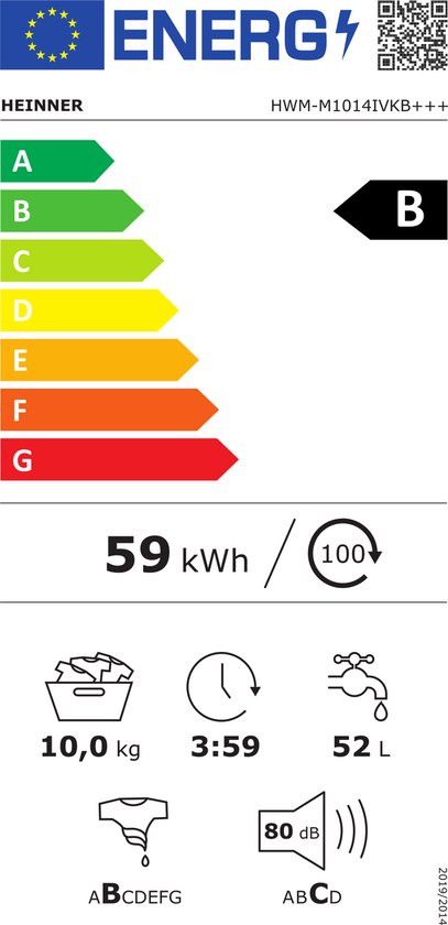 Heinner Wasmachine – 7 kg – 15 Wasprogramma’s – LED Display – 1400 RPM ...