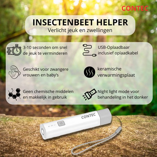 Insectenbeet Helper - Muggenbeet Verlichter met Warmte | USB Oplaadbaar ...