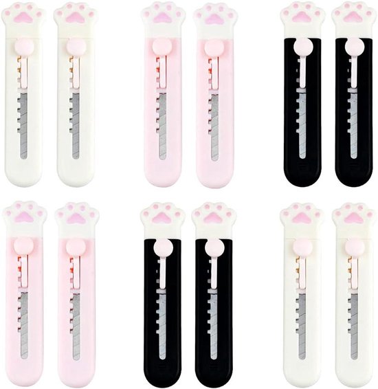 12 Stuks Box Cutter Briefopener Draagbaar Intrekbaar Utility Mes met ...
