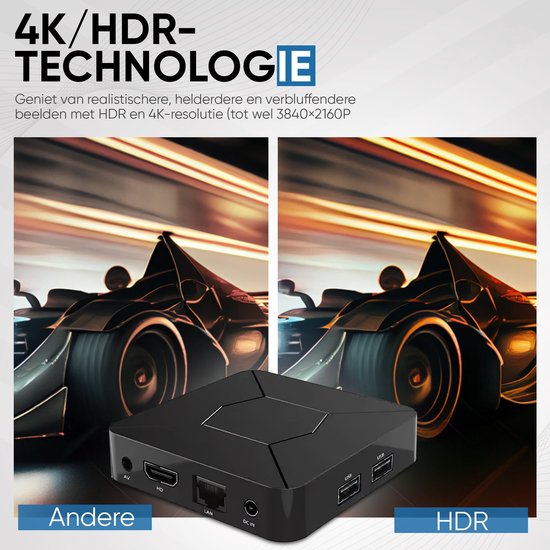 Android TV Box 4K Chromecast Streaming Box avec WiFi Bluetooth Incl ...