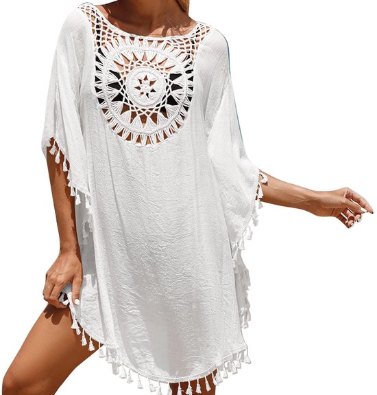 Strandjurk, strandponcho voor dames, zomerbadpak van chiffon ...