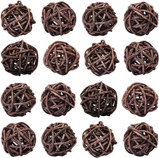 30pcs Decoratieve Wicker Balls Bulk - Rattan Ball 4mm Rond - Kokosnoot ...
