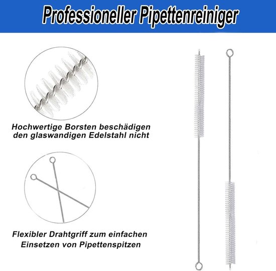 4 stuks glazen pipetten - pipet 10 ml glas met 2 stuks borstelpipetten ...