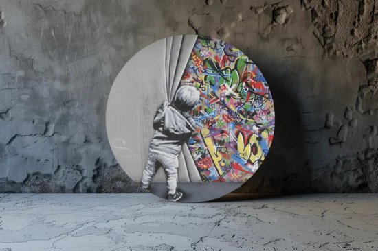 Rond Schilderij - Street Art - Urban Muurcirkel - Graffiti - 80 cm | bol