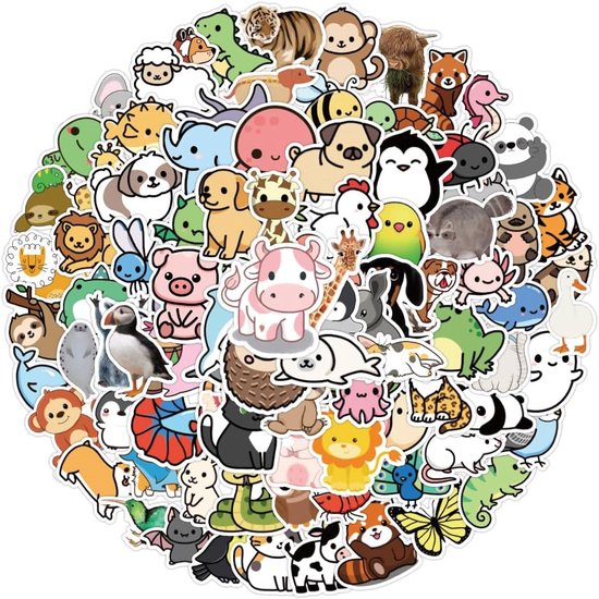 sticker - 100x dierenstickers - waterdichte stickers voor kinderen en volwassenen -... | bol