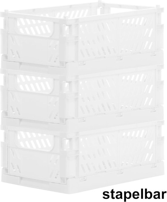 Opvouwbare klapbox 4-delig - 25 x 165 x 10 cm - Wit | bol