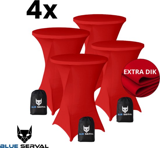 Statafelrok Rood 4x – Extra Dik & Sterk – ∅80-85 x 110 cm – Tafelhoezen voor Statafel... | bol