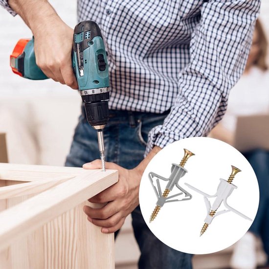 Allecto Plus - 100 stuks Gipspluggen met schroeven voor holle wanden ...