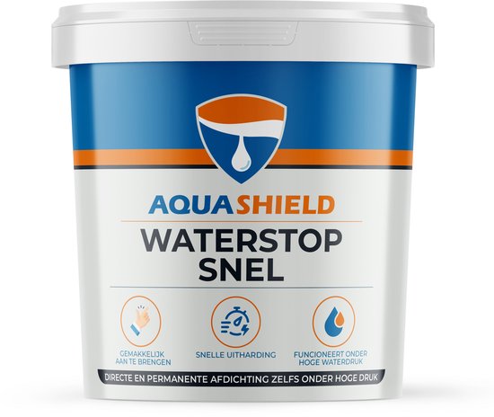 Aquashield Waterstop Snel - Emmer, 3 KG - Snelcement - Lekkage | bol