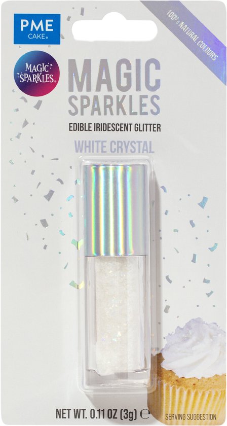 Magic Sparkles Edible Glitter – White Crystal (3g) | bol